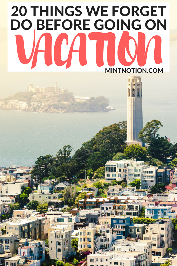 28 Things to Do Before Going on Vacation - Mint Notion