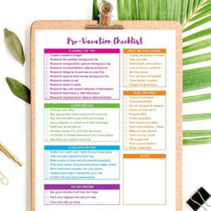 28 Things to Do Before Going on Vacation - Mint Notion
