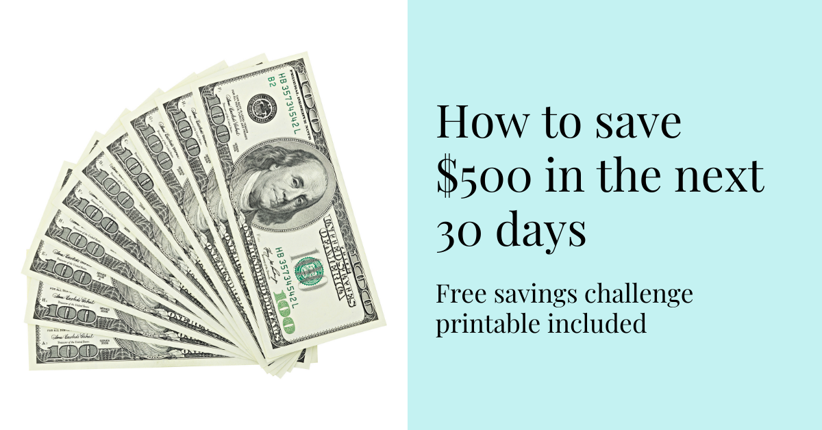 Money Challenge: How To Save $500 In 30 Days - Mint Notion