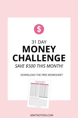 How to Save $500 a Month Challenge - Mint Notion