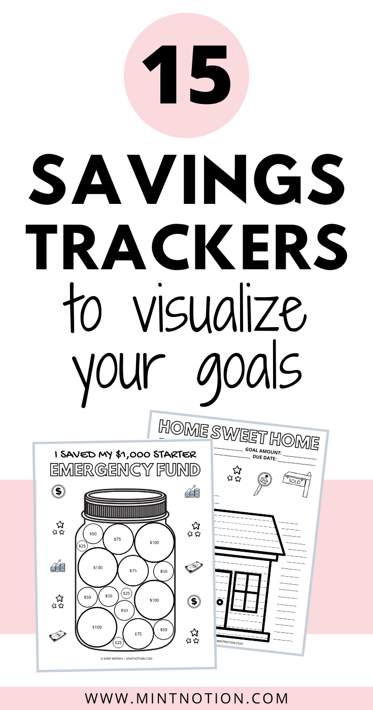 15 Savings Tracker Printables To Visualize Your Progress - Mint Notion